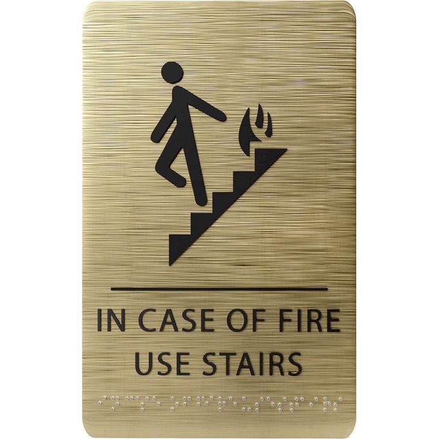 ADA CENTRAL SIGNS - 6" X9" In Case of Fire Use Stairs Sign - ADA ...