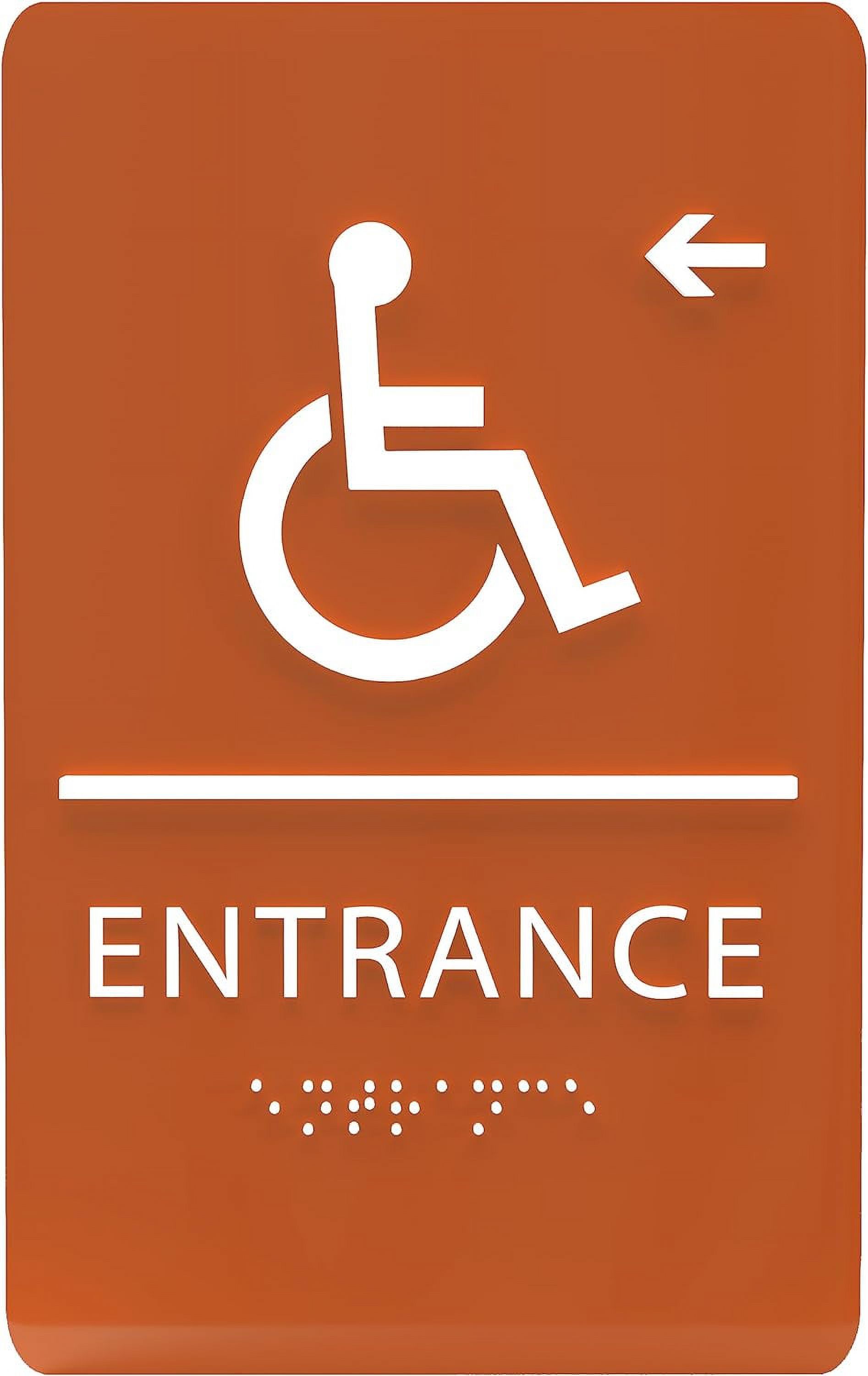 ADA CENTRAL SIGNS - 6"X9" Entrance Left Sign with Arrow - ADA Compliant ...