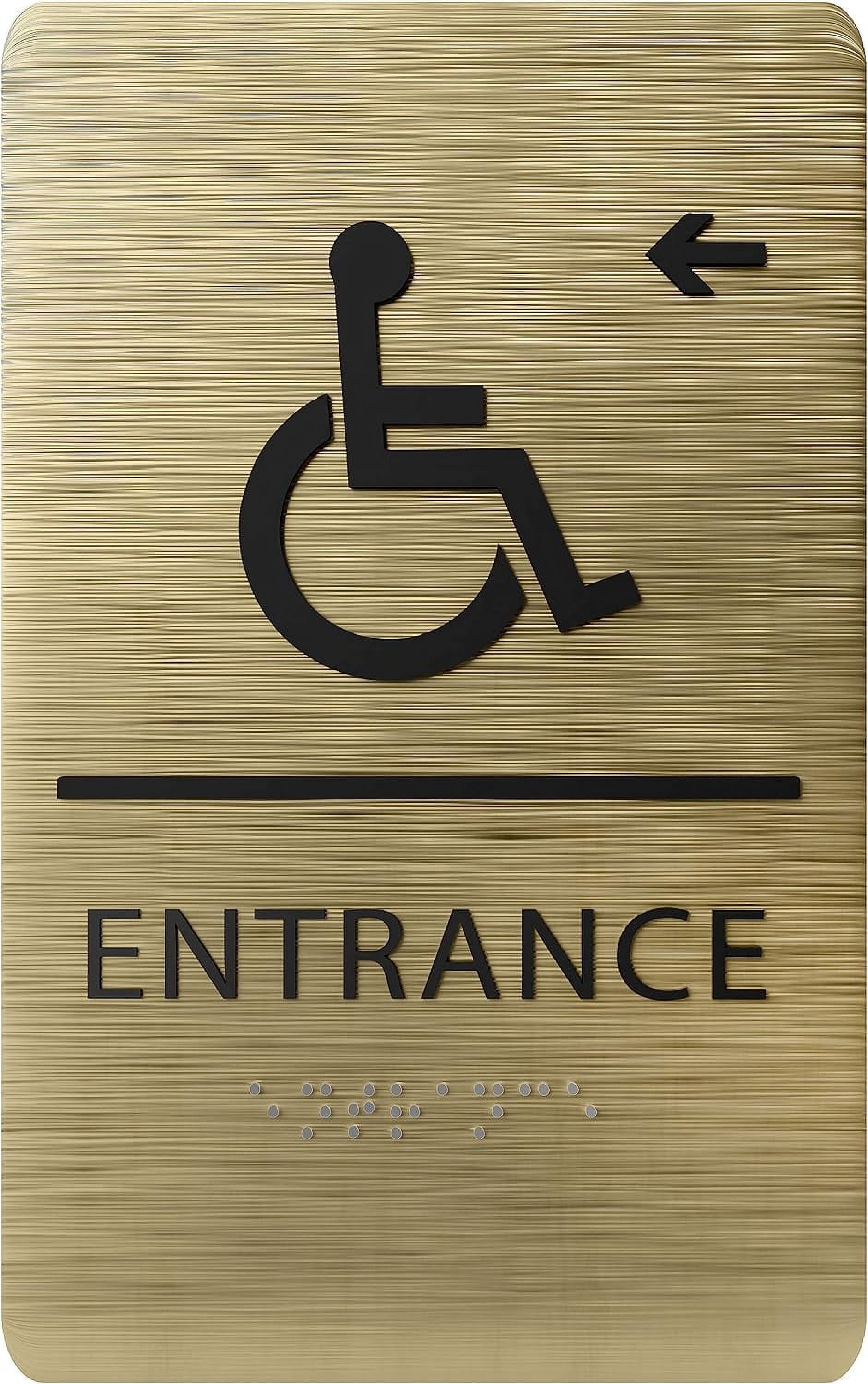ADA CENTRAL SIGNS - 6"X9" Entrance Left Sign with Arrow - ADA Compliant ...