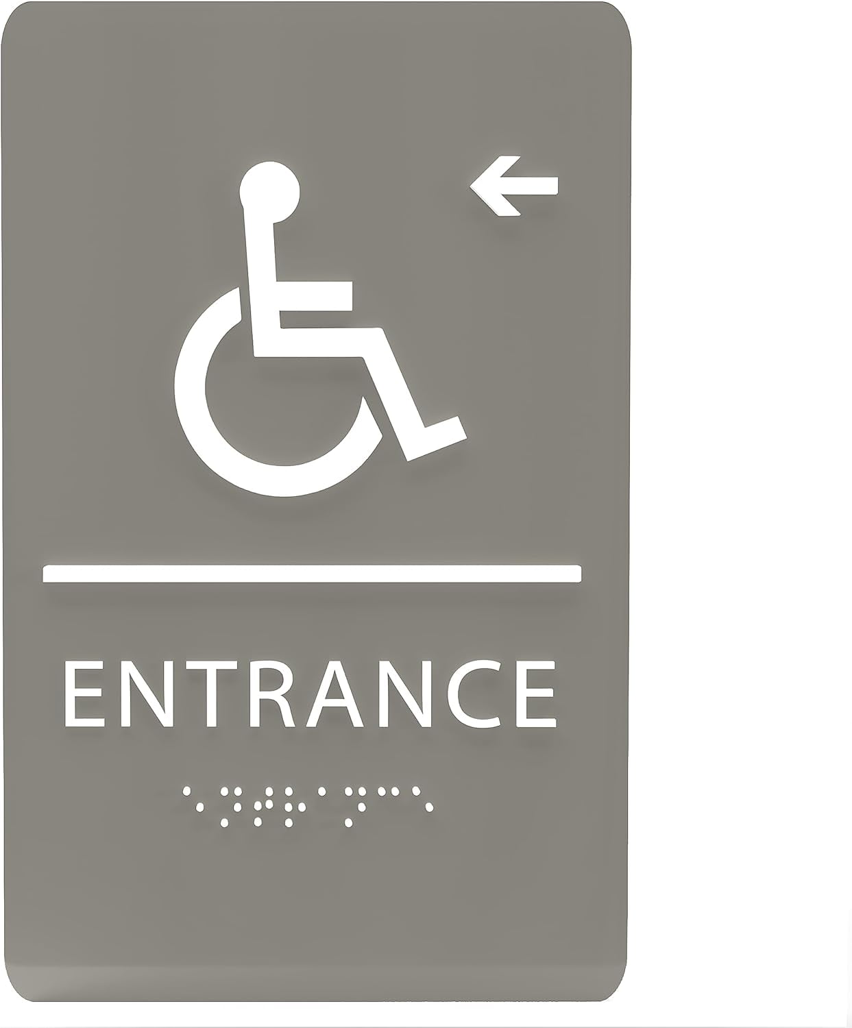 ADA CENTRAL SIGNS - 6"X9" Entrance Left Sign with Arrow - ADA Compliant ...