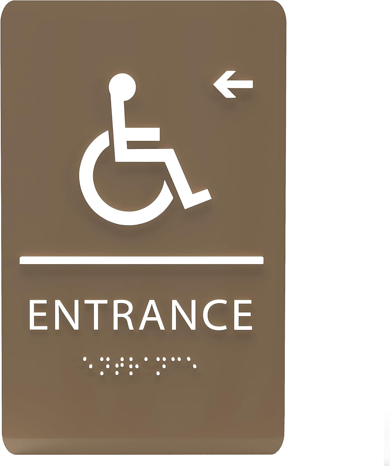 ADA CENTRAL SIGNS - 6"X9" Entrance Left Sign with Arrow - ADA Compliant ...