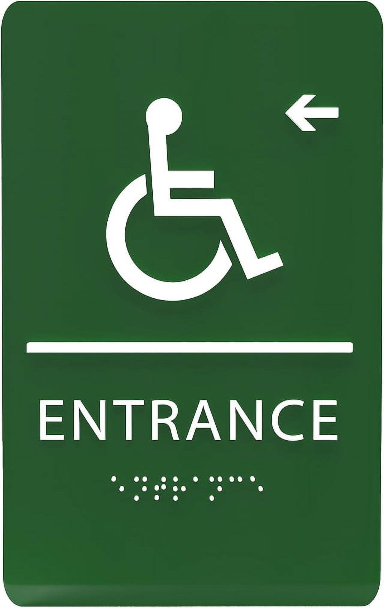 ADA CENTRAL SIGNS - 6"X9" Entrance Left Sign with Arrow - ADA Compliant ...