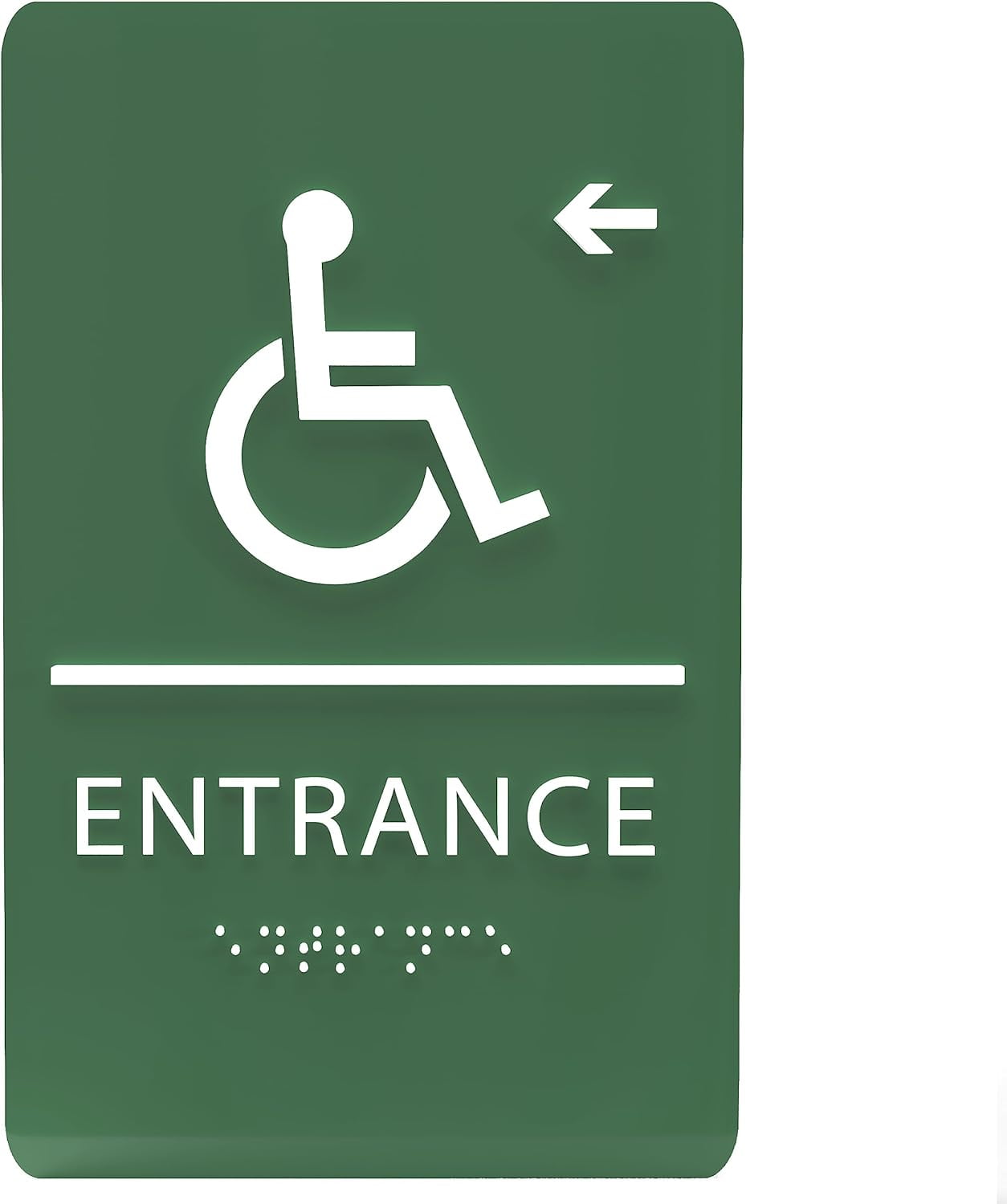 ADA CENTRAL SIGNS - 6"X9" Entrance Left Sign with Arrow - ADA Compliant ...