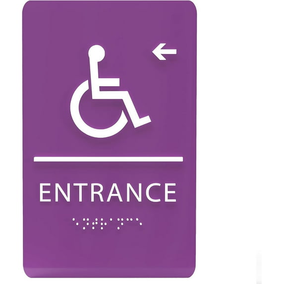 ADA CENTRAL SIGNS - 6"X9" Entrance Left Sign with Arrow - ADA Compliant ...