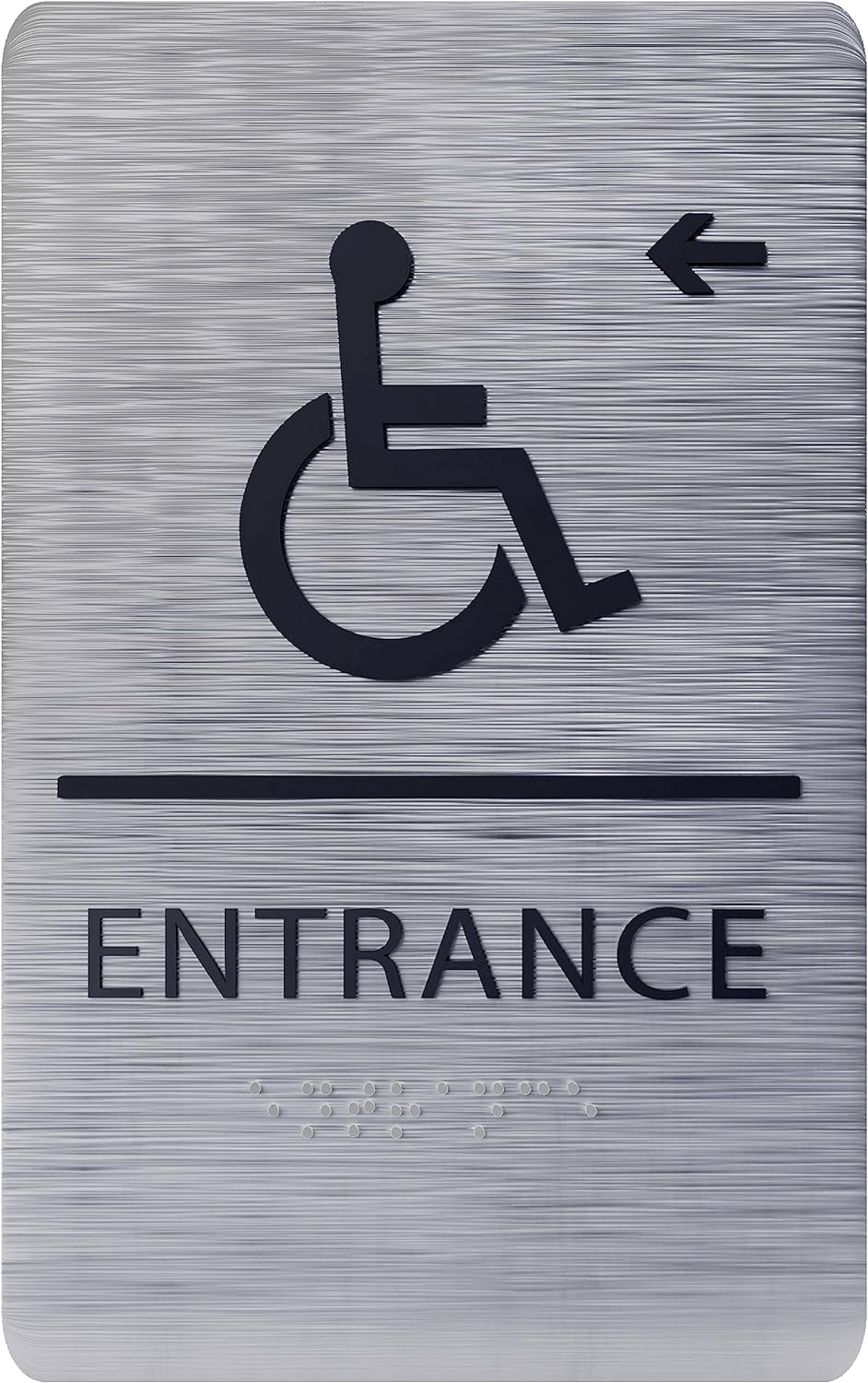 ADA CENTRAL SIGNS - 6"X9" Entrance Left Sign with Arrow - ADA Compliant ...