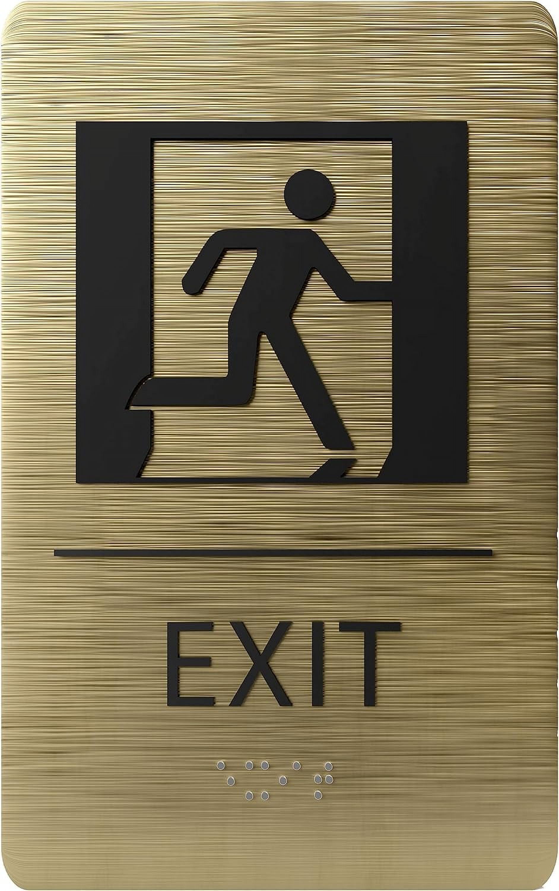 ADA CENTRAL SIGNS - 6"X9" Exit Sign - ADA Compliant Tactile Graphics ...