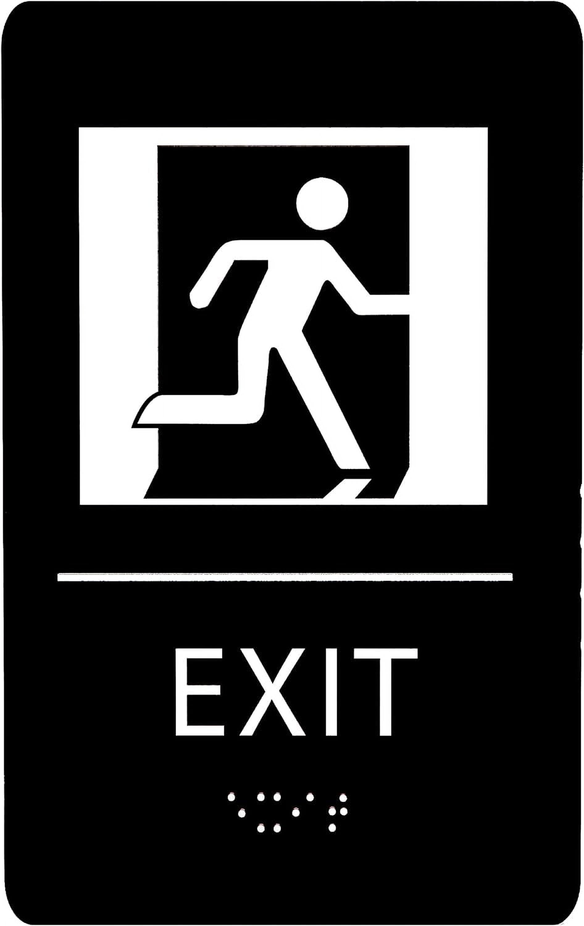 ADA CENTRAL SIGNS - 6"X9" Exit Sign - ADA Compliant Tactile Graphics ...
