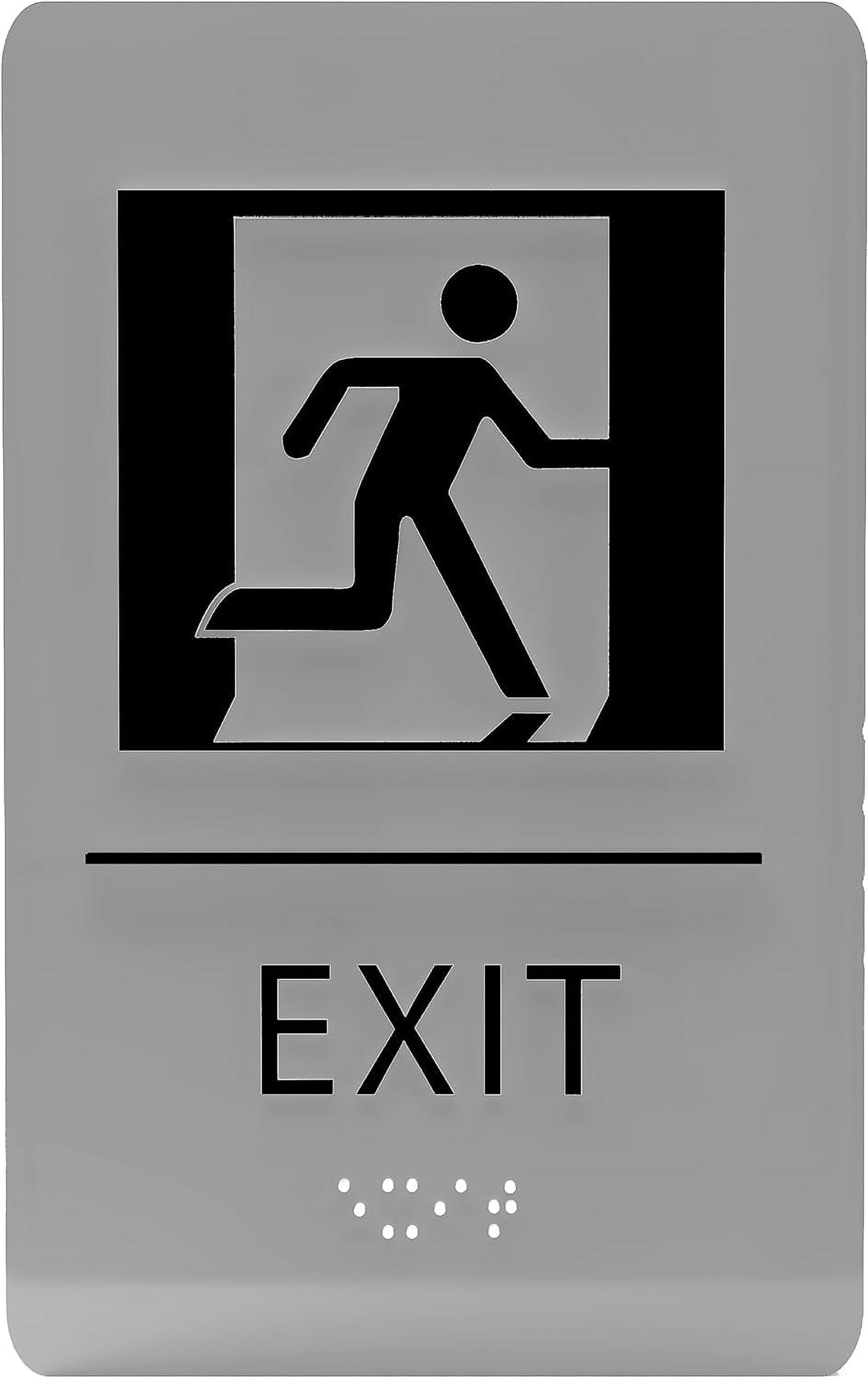 ADA CENTRAL SIGNS - 6"X9" Exit Sign - ADA Compliant Tactile Graphics ...