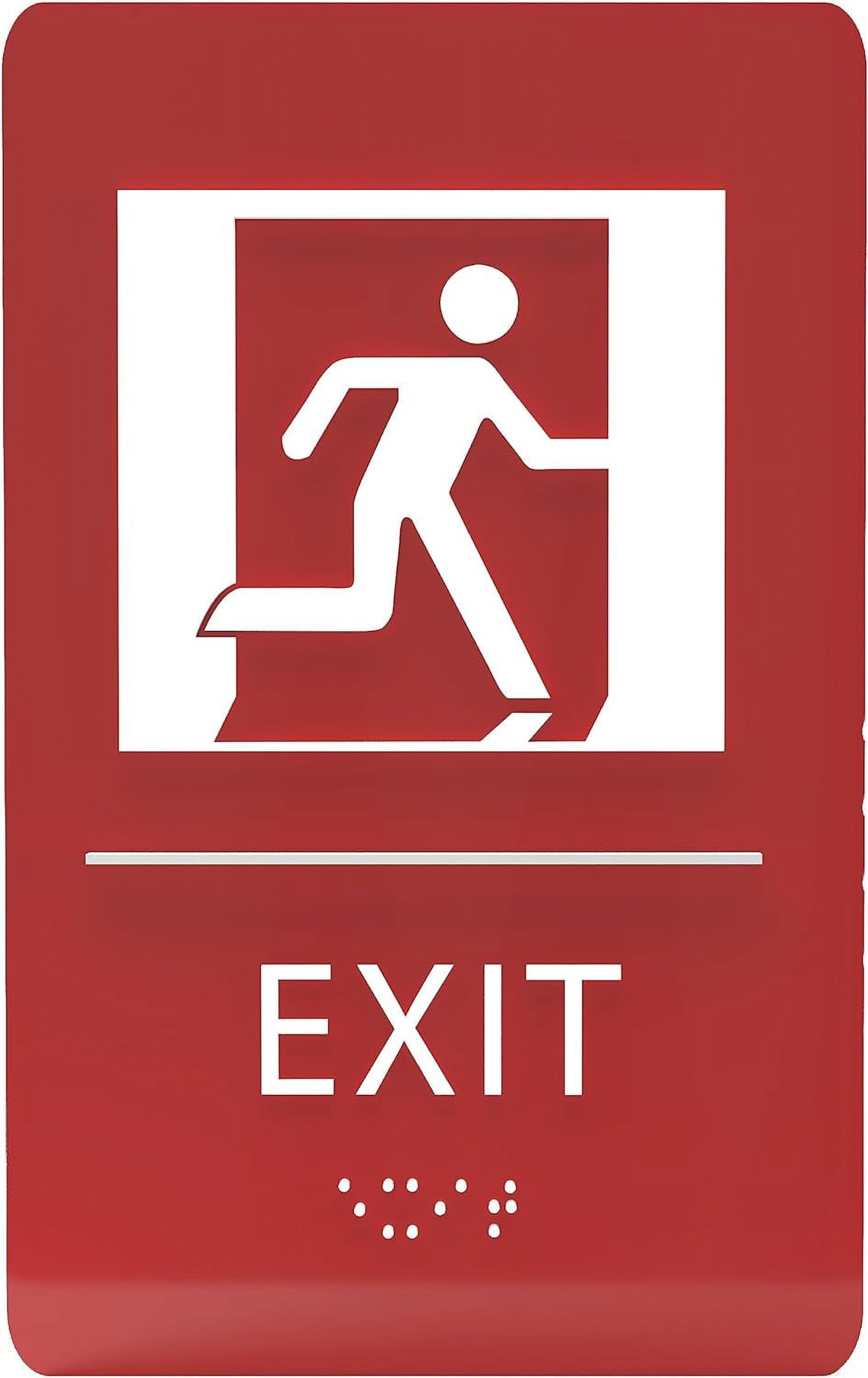 ADA CENTRAL SIGNS - 6"X9" Exit Sign - ADA Compliant Tactile Graphics ...