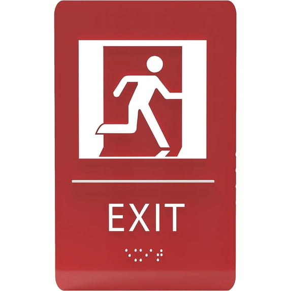 ADA CENTRAL SIGNS - 6"X9" Exit Sign - ADA Compliant Tactile Graphics ...