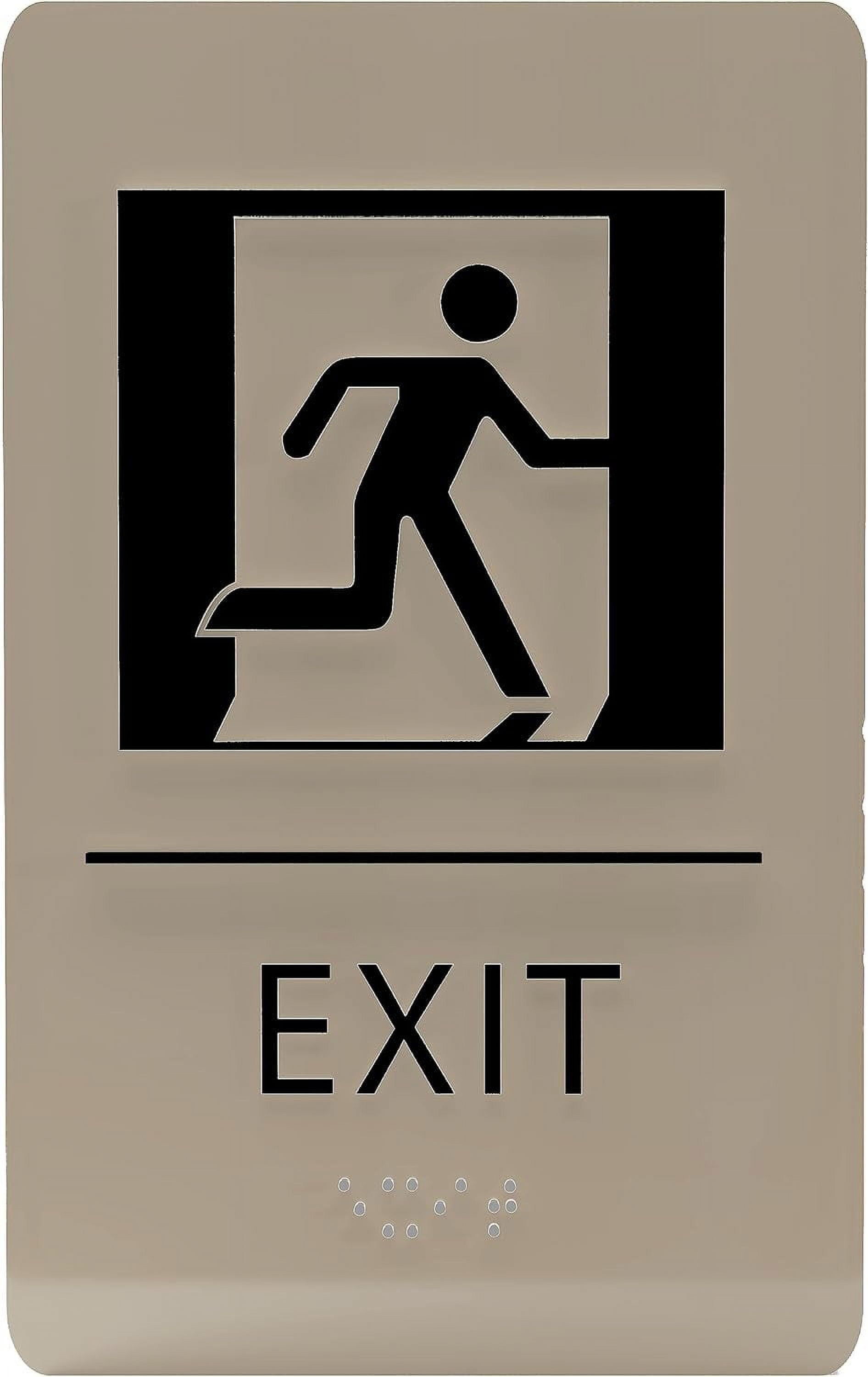 ADA CENTRAL SIGNS - 6"X9" Exit Sign - ADA Compliant Tactile Graphics ...
