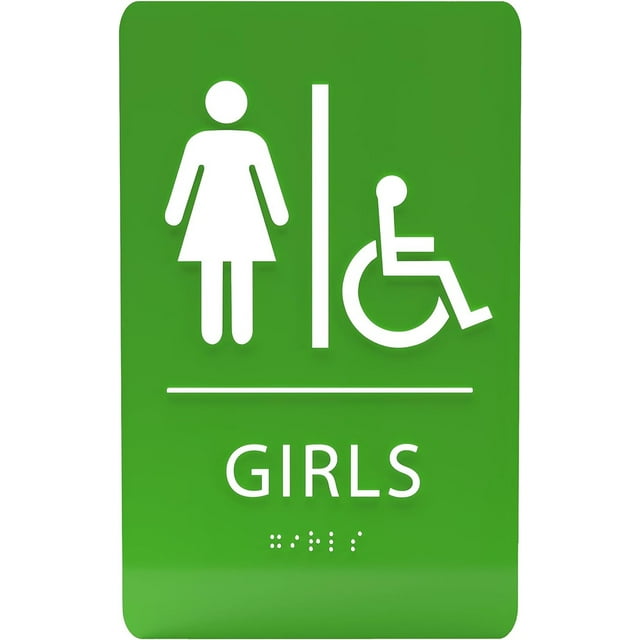 ADA CENTRAL SIGNS - 6"X9" Girls Accessible Restroom Sign - ADA ...