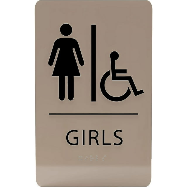 ADA CENTRAL SIGNS - 6"X9" Girls Accessible Restroom Sign - ADA ...