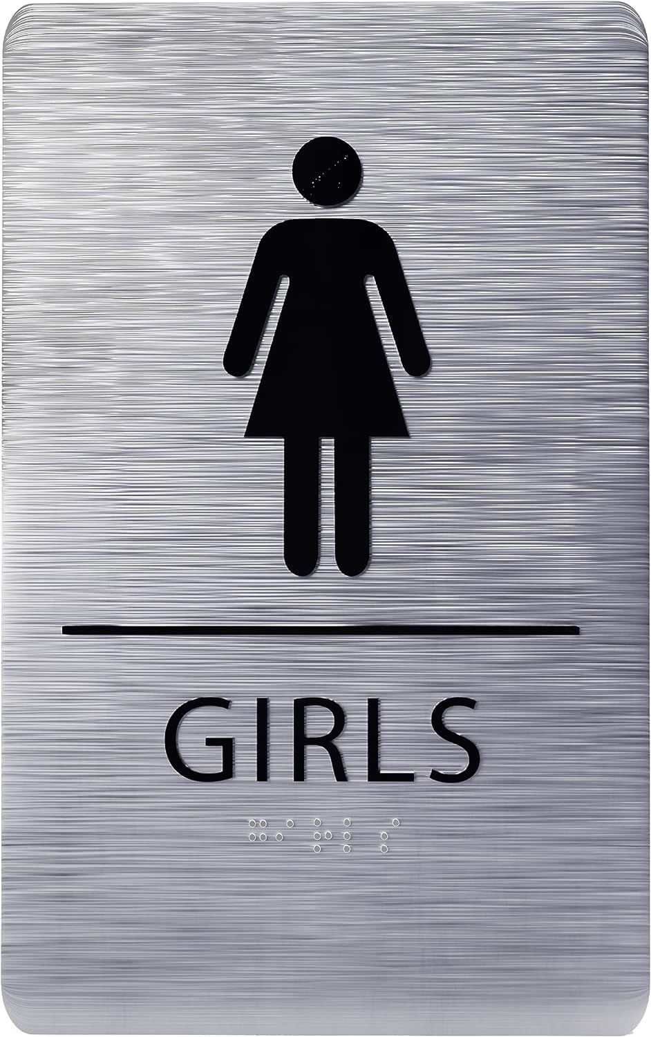 ADA CENTRAL SIGNS - 6"X9" Girls Restroom Sign - ADA Compliant Tactile ...