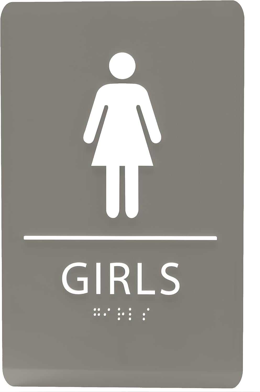 ADA CENTRAL SIGNS - 6"X9" Girls Restroom Sign - ADA Compliant Tactile ...