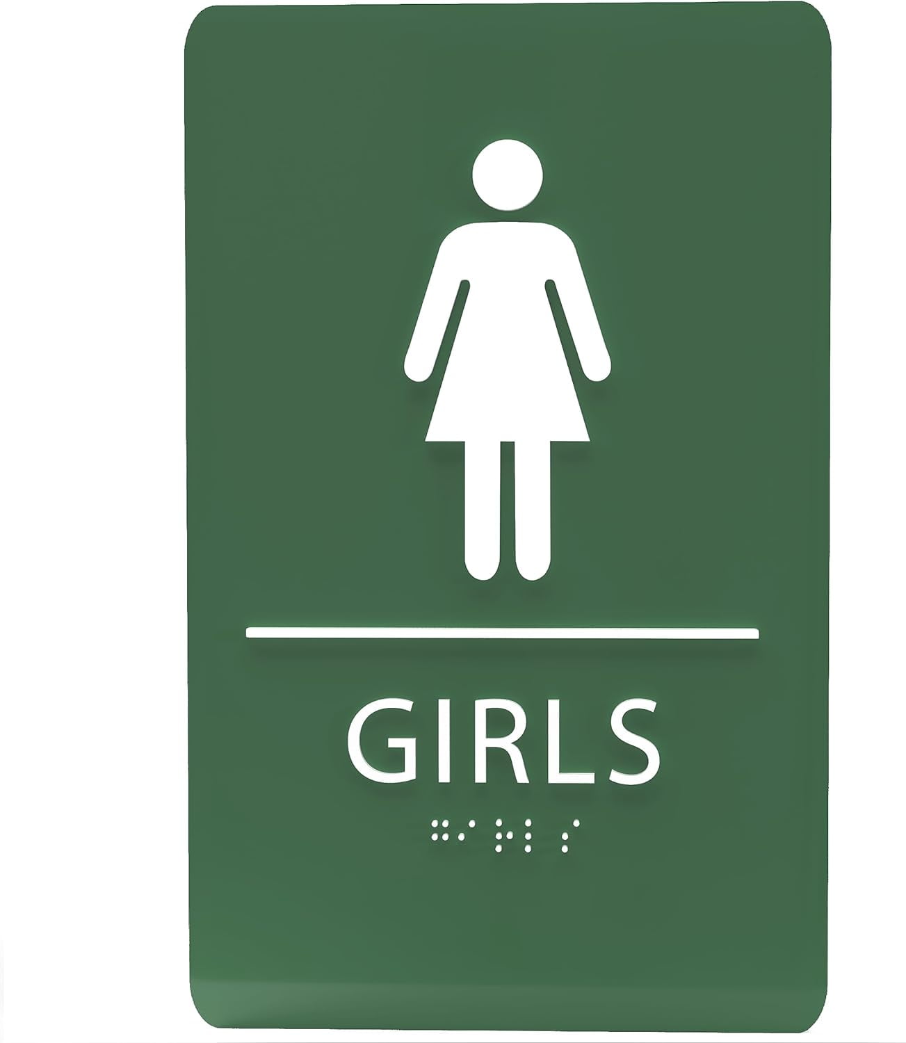 ADA CENTRAL SIGNS - 6"X9" Girls Restroom Sign - ADA Compliant Tactile ...