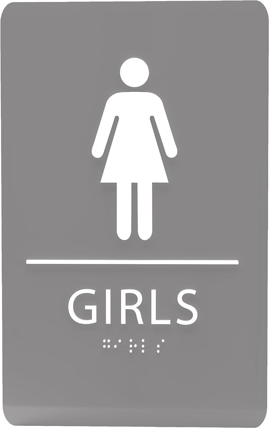 ADA CENTRAL SIGNS - 6"X9" Girls Restroom Sign - ADA Compliant Tactile ...