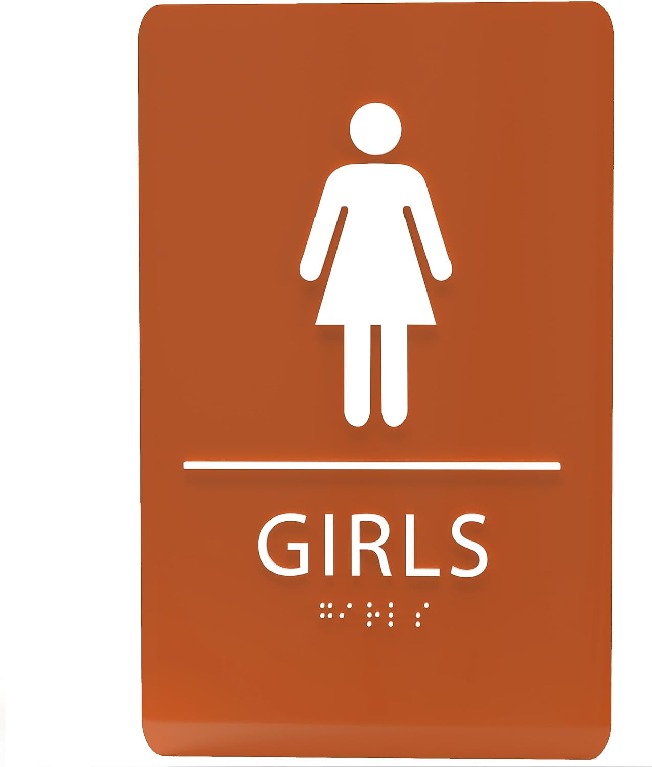 ADA CENTRAL SIGNS - 6"X9" Girls Restroom Sign - ADA Compliant Tactile ...