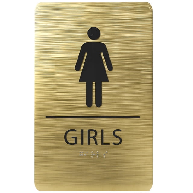 ADA CENTRAL SIGNS - 6"X9" Girls Restroom Sign - ADA Compliant Tactile ...