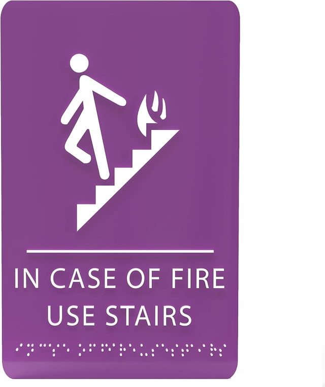 ADA CENTRAL SIGNS - 6" X9" In Case of Fire Use Stairs Sign - ADA ...