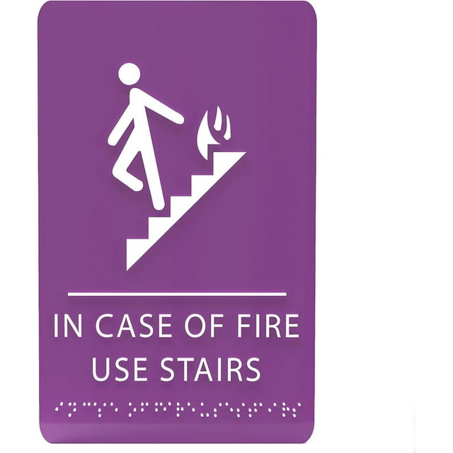 ADA CENTRAL SIGNS - 6" X9" In Case of Fire Use Stairs Sign - ADA ...