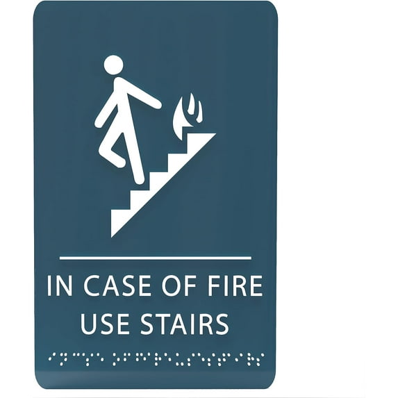 ADA CENTRAL SIGNS - 6" X9" In Case of Fire Use Stairs Sign - ADA ...