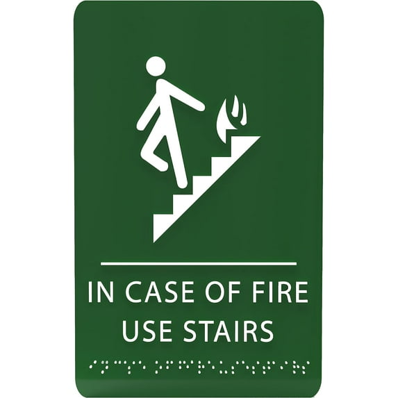 ADA CENTRAL SIGNS - 6" X9" In Case of Fire Use Stairs Sign - ADA ...