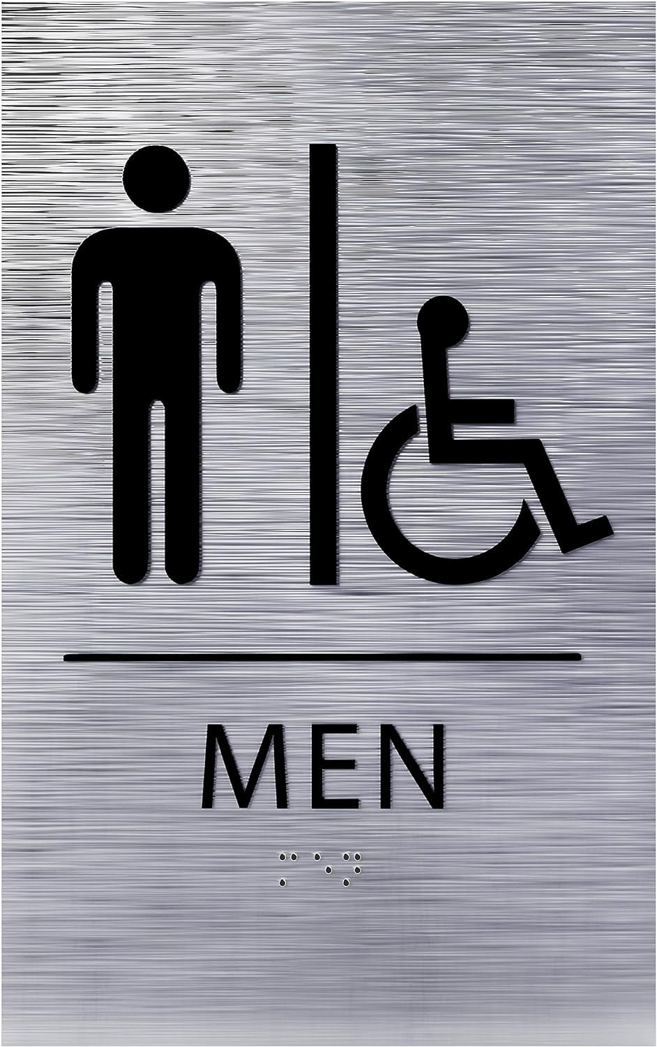 ADA CENTRAL SIGNS - 6"X9" Mens Accessible Restroom Sign - ADA Compliant ...