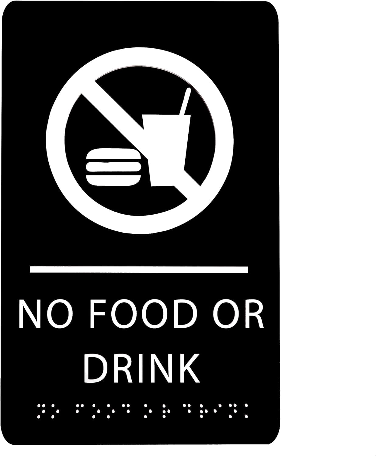 ADA CENTRAL SIGNS - 6" X9" No Food or Drink Sign - ADA Compliant ...