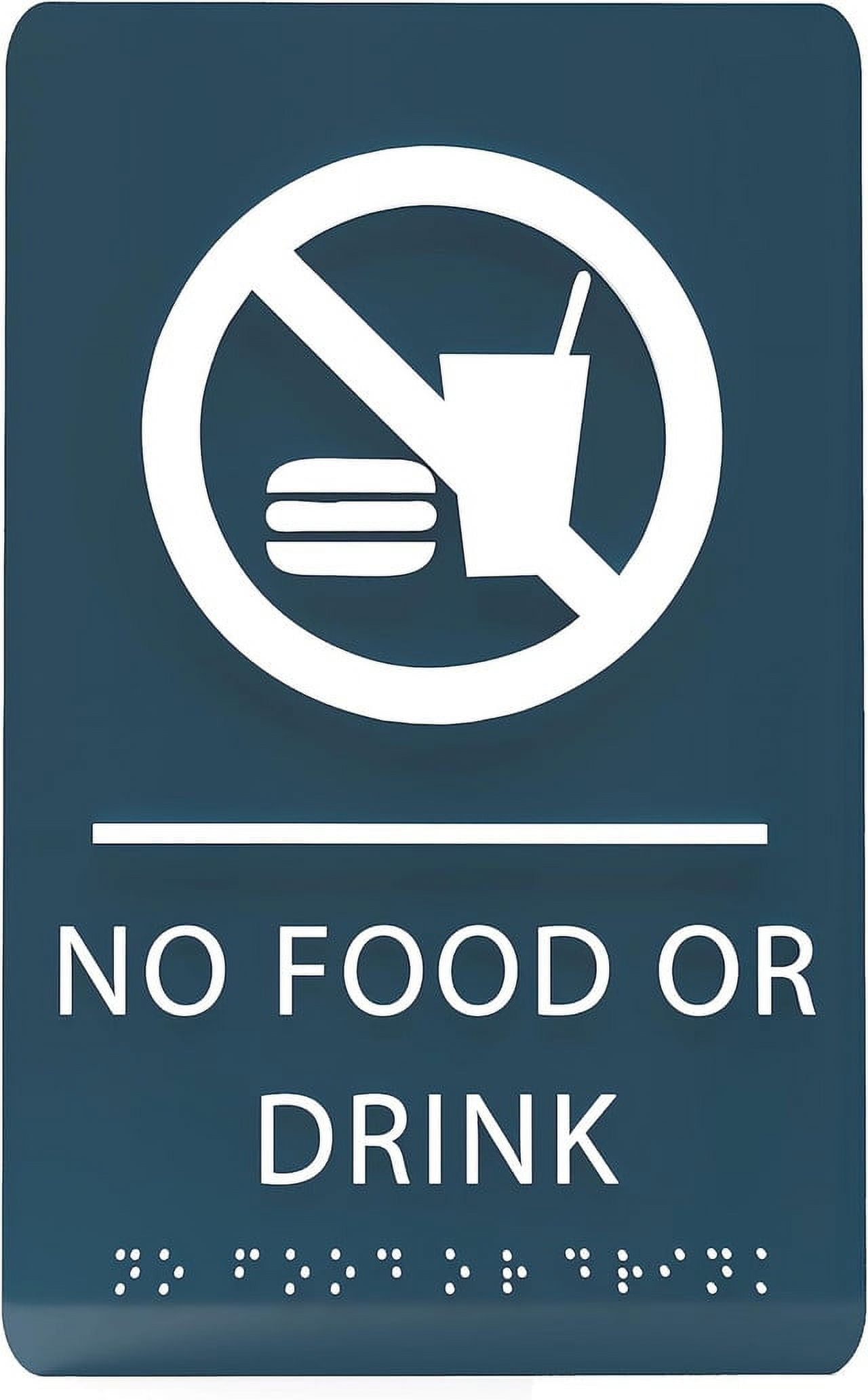 ADA CENTRAL SIGNS - 6" X9" No Food or Drink Sign - ADA Compliant ...