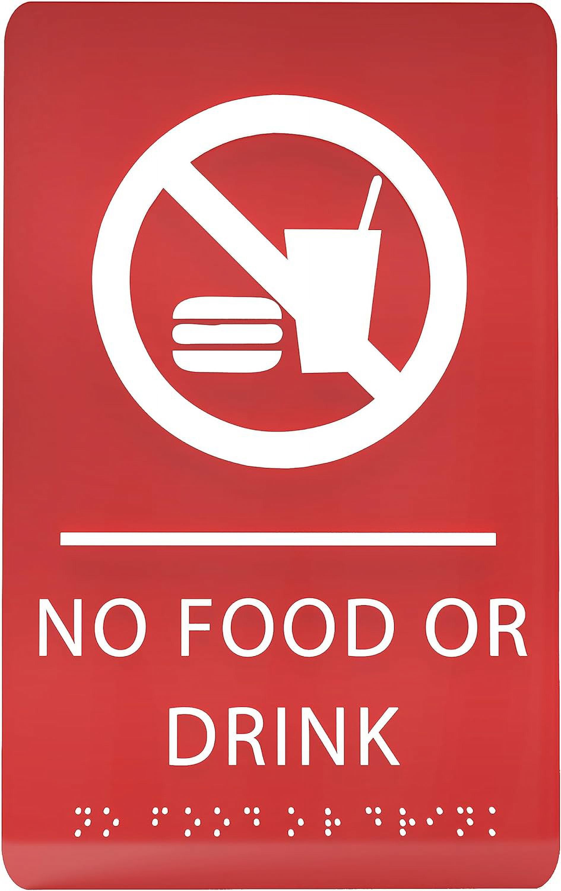 ADA CENTRAL SIGNS - 6" X9" No Food or Drink Sign - ADA Compliant ...