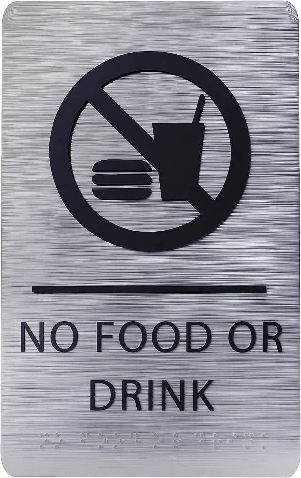 ADA CENTRAL SIGNS - 6" X9" No Food or Drink Sign - ADA Compliant ...