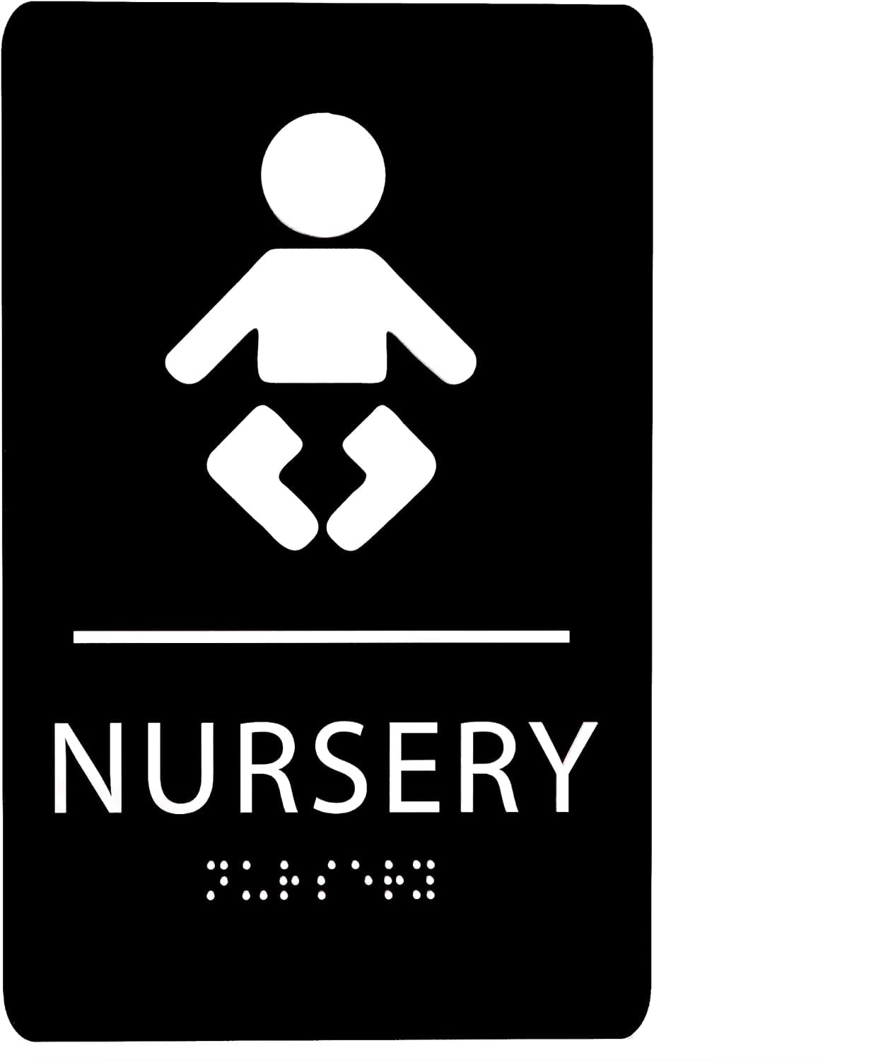 ADA CENTRAL SIGNS - 6" X9" Nursery Sign | ADA Compliant Tactile ...