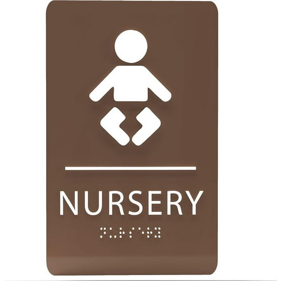 ADA CENTRAL SIGNS - 6" X9" Nursery Sign | ADA Compliant Tactile ...