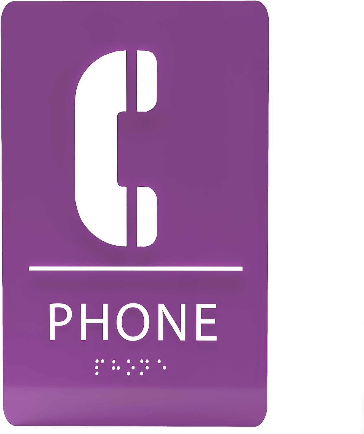 ADA CENTRAL SIGNS - 6" X9" Phone Sign - ADA Compliant Tactile Graphics ...