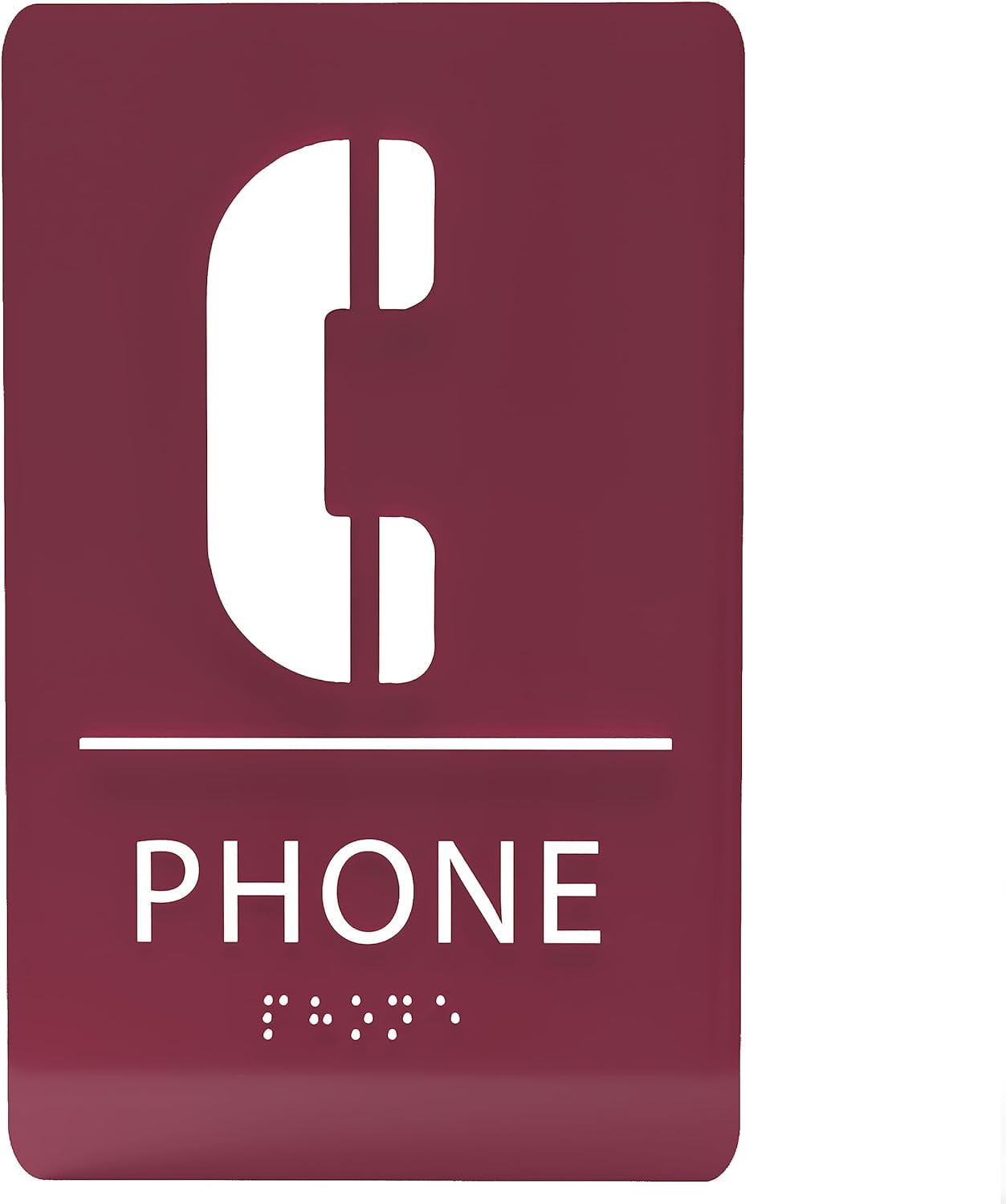 ADA CENTRAL SIGNS - 6" X9" Phone Sign - ADA Compliant Tactile Graphics ...
