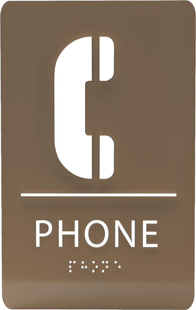 ADA CENTRAL SIGNS - 6" X9" Phone Sign - ADA Compliant Tactile Graphics ...