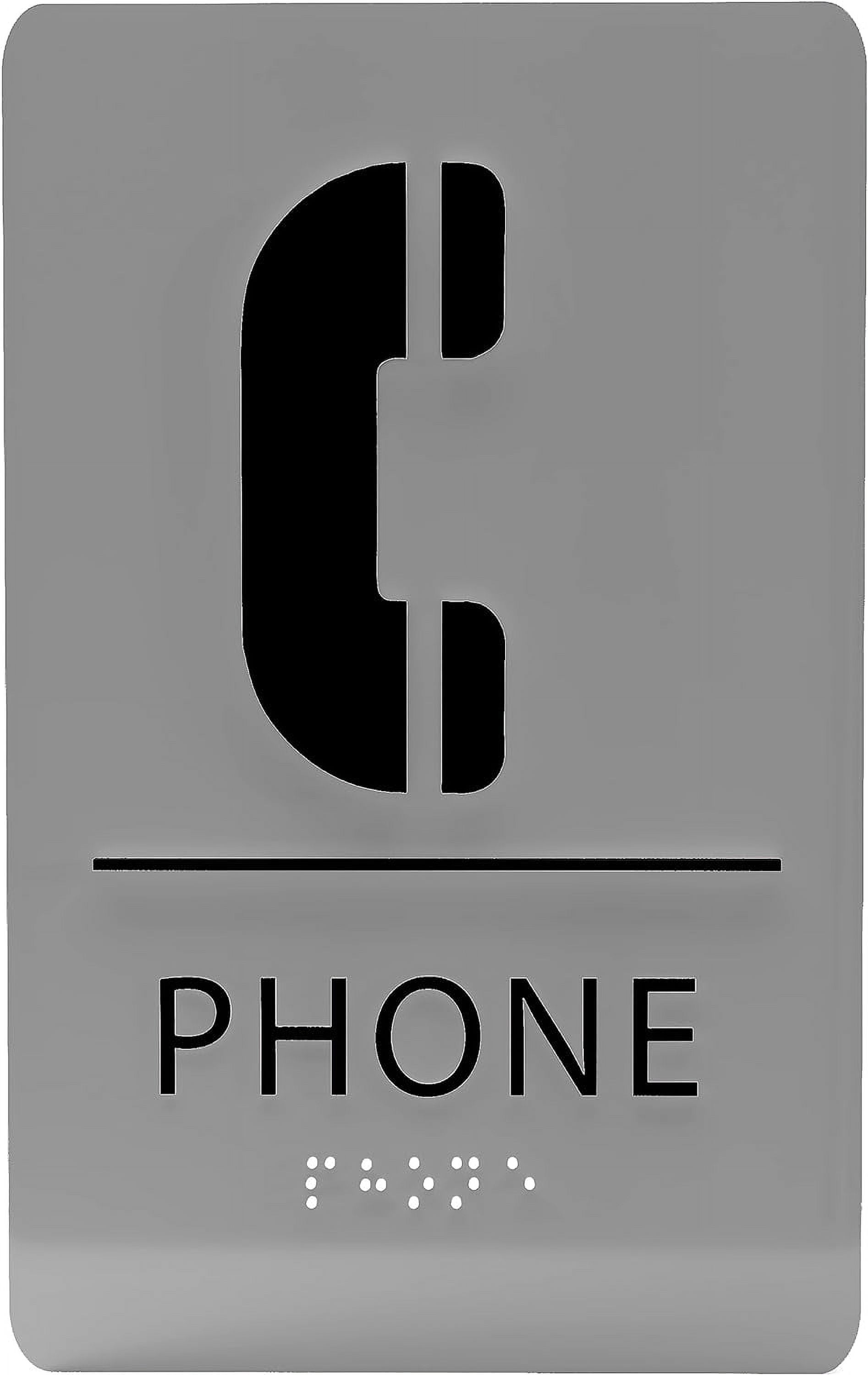 ADA CENTRAL SIGNS - 6" X9" Phone Sign - ADA Compliant Tactile Graphics ...
