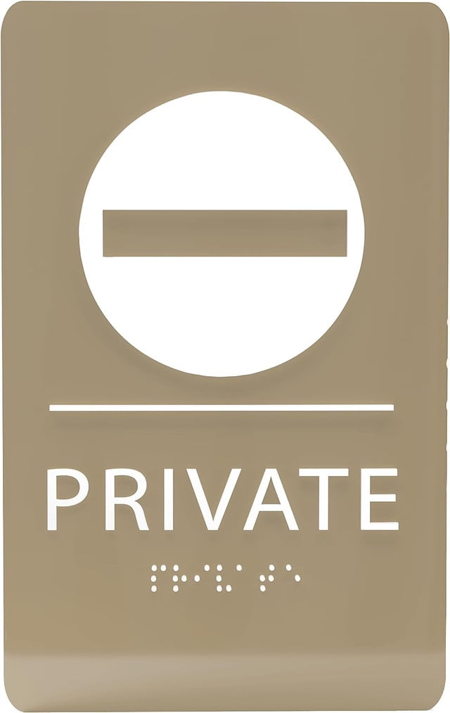 ADA CENTRAL SIGNS - 6" X9" Private Sign - ADA Compliant Tactile ...