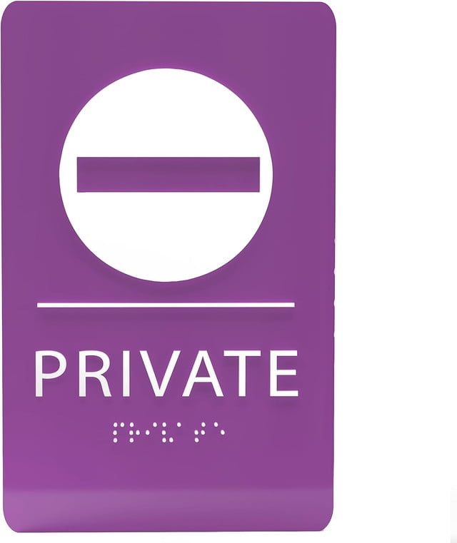 ADA CENTRAL SIGNS - 6" X9" Private Sign - ADA Compliant Tactile ...