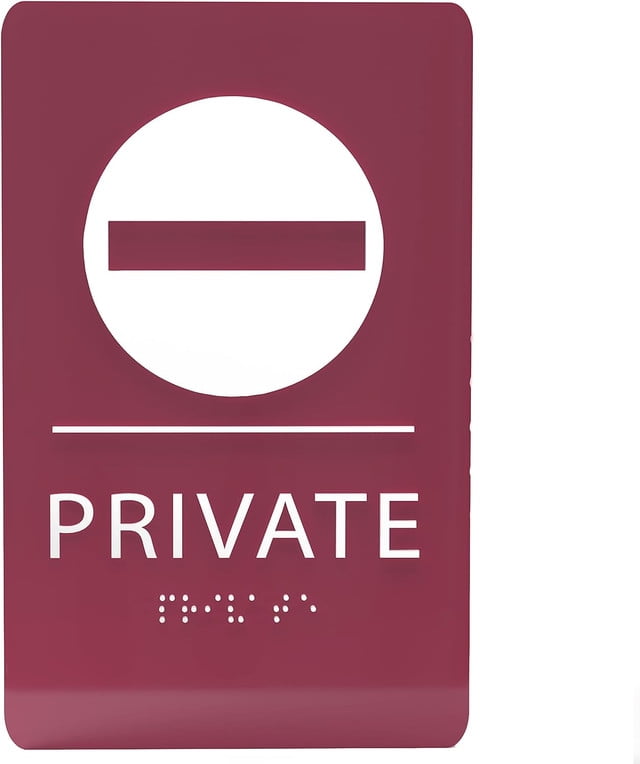 ADA CENTRAL SIGNS - 6" X9" Private Sign - ADA Compliant Tactile ...