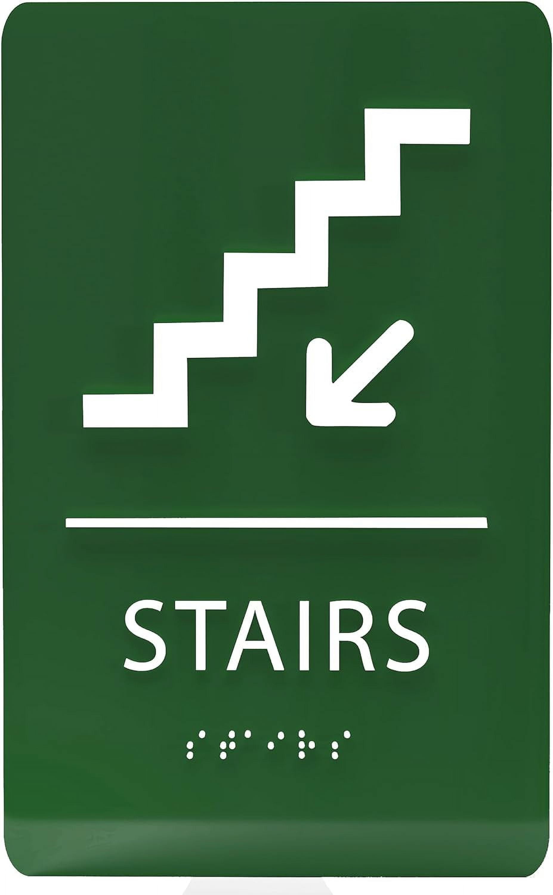 ADA CENTRAL SIGNS - 6" X9" Stairs Sign - ADA Compliant Tactile Graphics ...