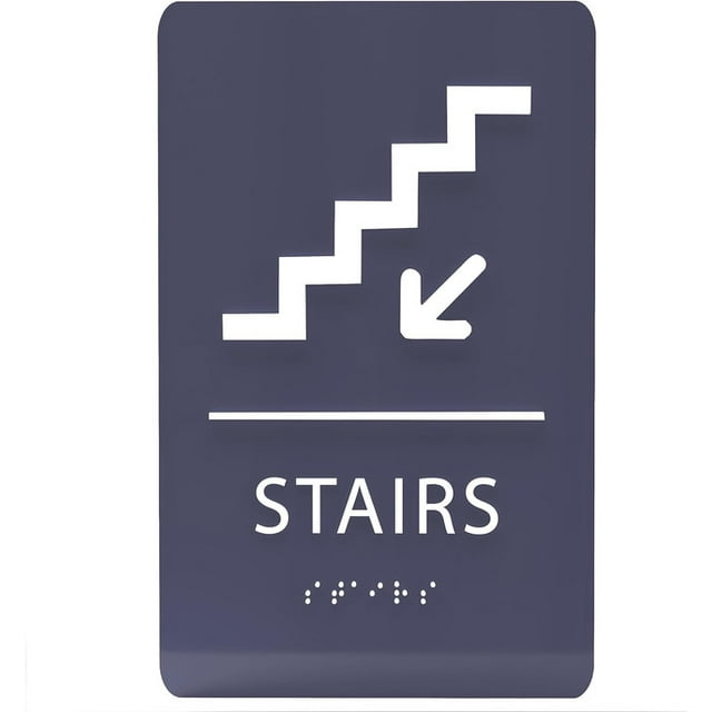 ADA CENTRAL SIGNS - 6" X9" Stairs Sign - ADA Compliant Tactile Graphics ...