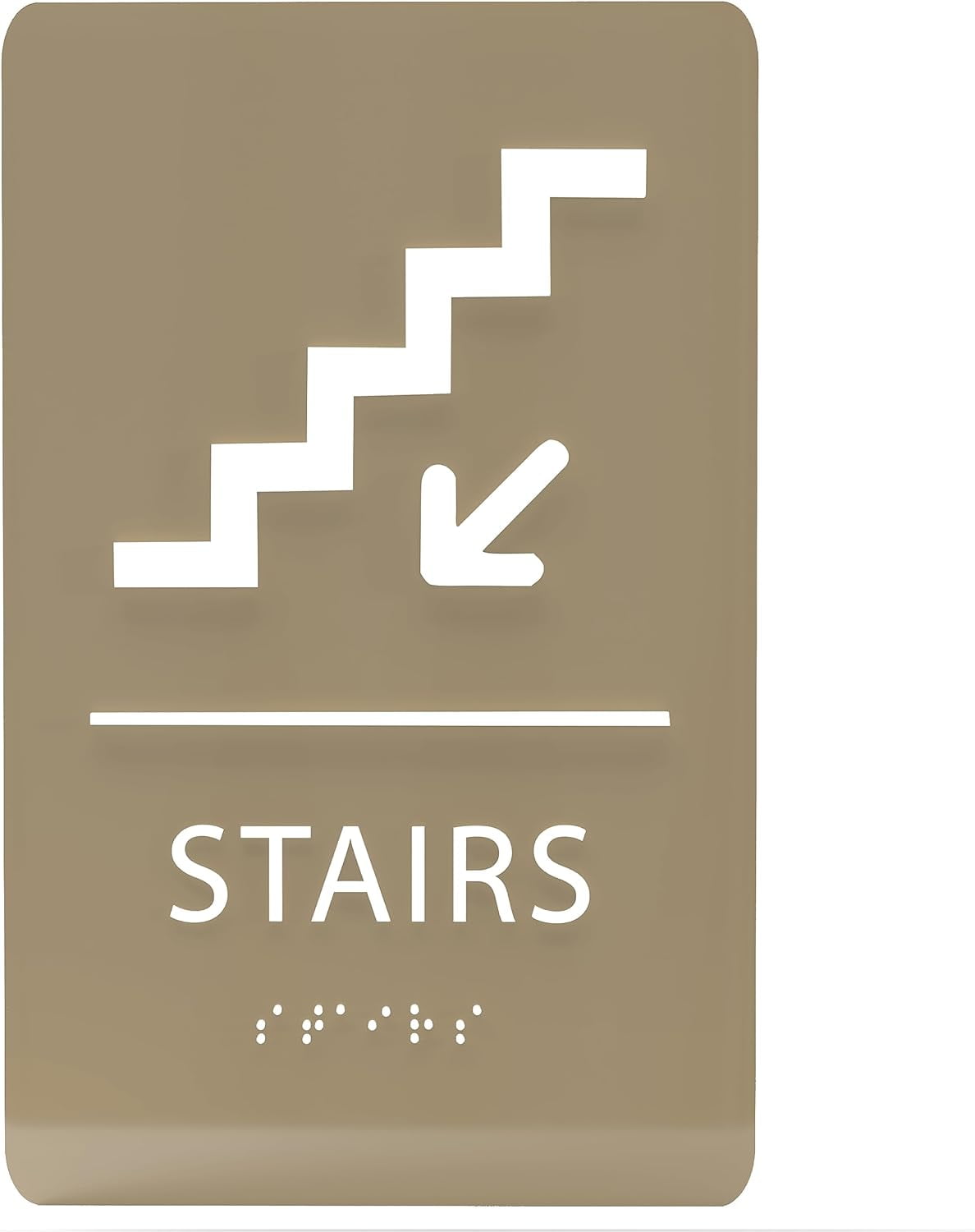 ADA CENTRAL SIGNS - 6" X9" Stairs Sign - ADA Compliant Tactile Graphics ...