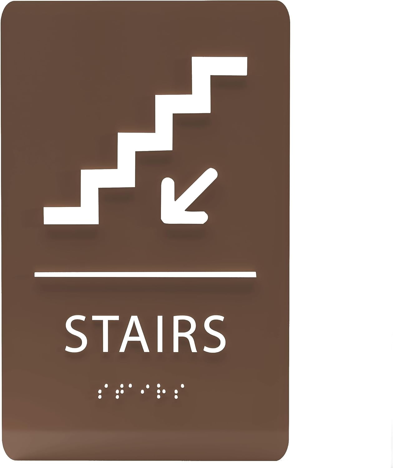 ADA CENTRAL SIGNS - 6" X9" Stairs Sign - ADA Compliant Tactile Graphics ...