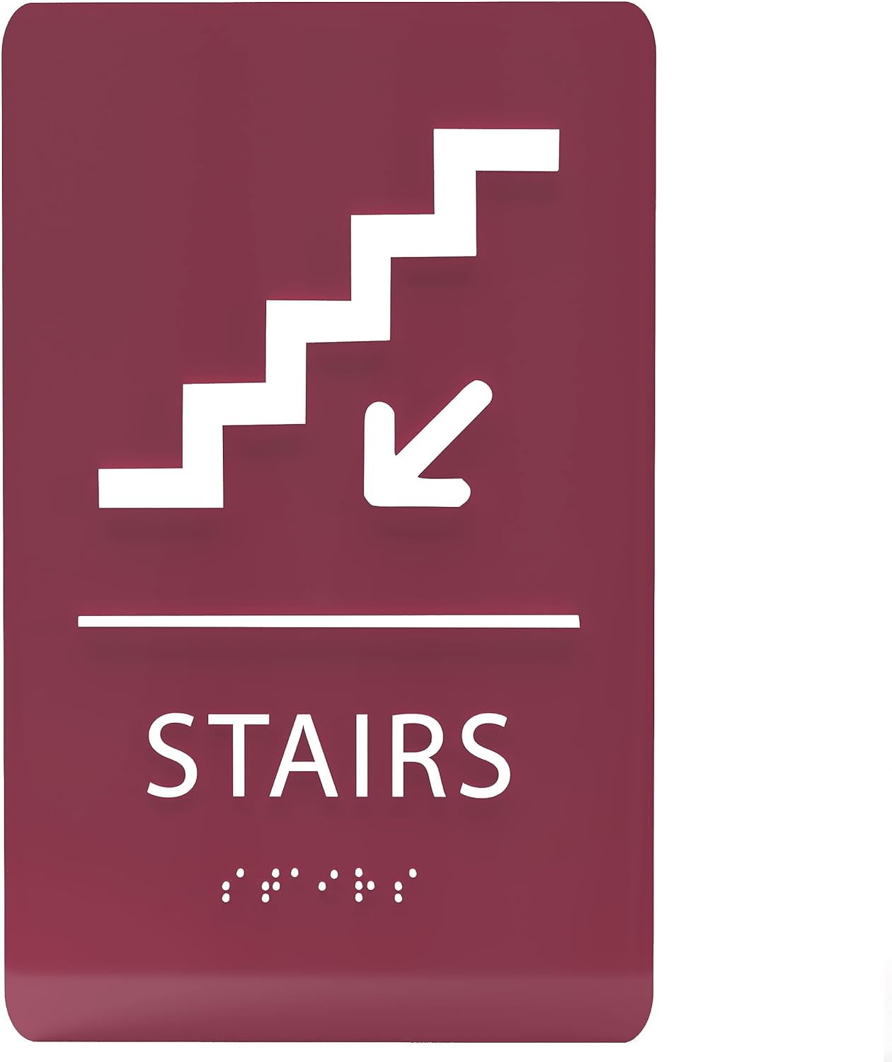 ADA CENTRAL SIGNS - 6" X9" Stairs Sign - ADA Compliant Tactile Graphics ...