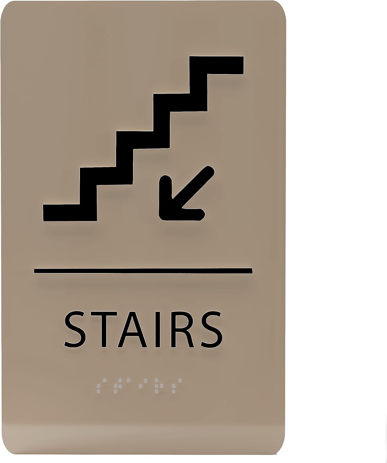 ADA CENTRAL SIGNS - 6" X9" Stairs Sign - ADA Compliant Tactile Graphics ...