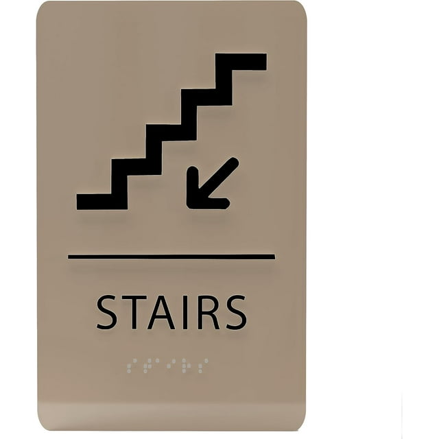 ADA CENTRAL SIGNS - 6" X9" Stairs Sign - ADA Compliant Tactile Graphics ...