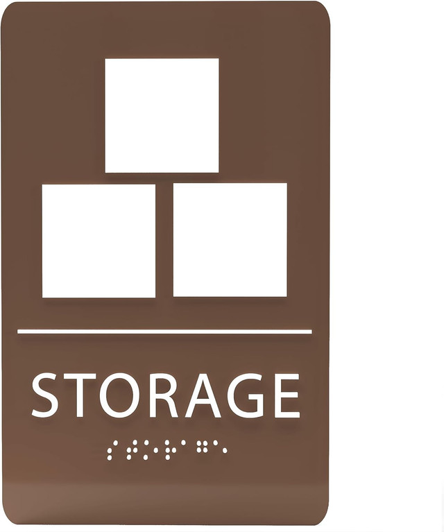 ADA CENTRAL SIGNS - 6" X9" Storage Sign - ADA Compliant Tactile ...