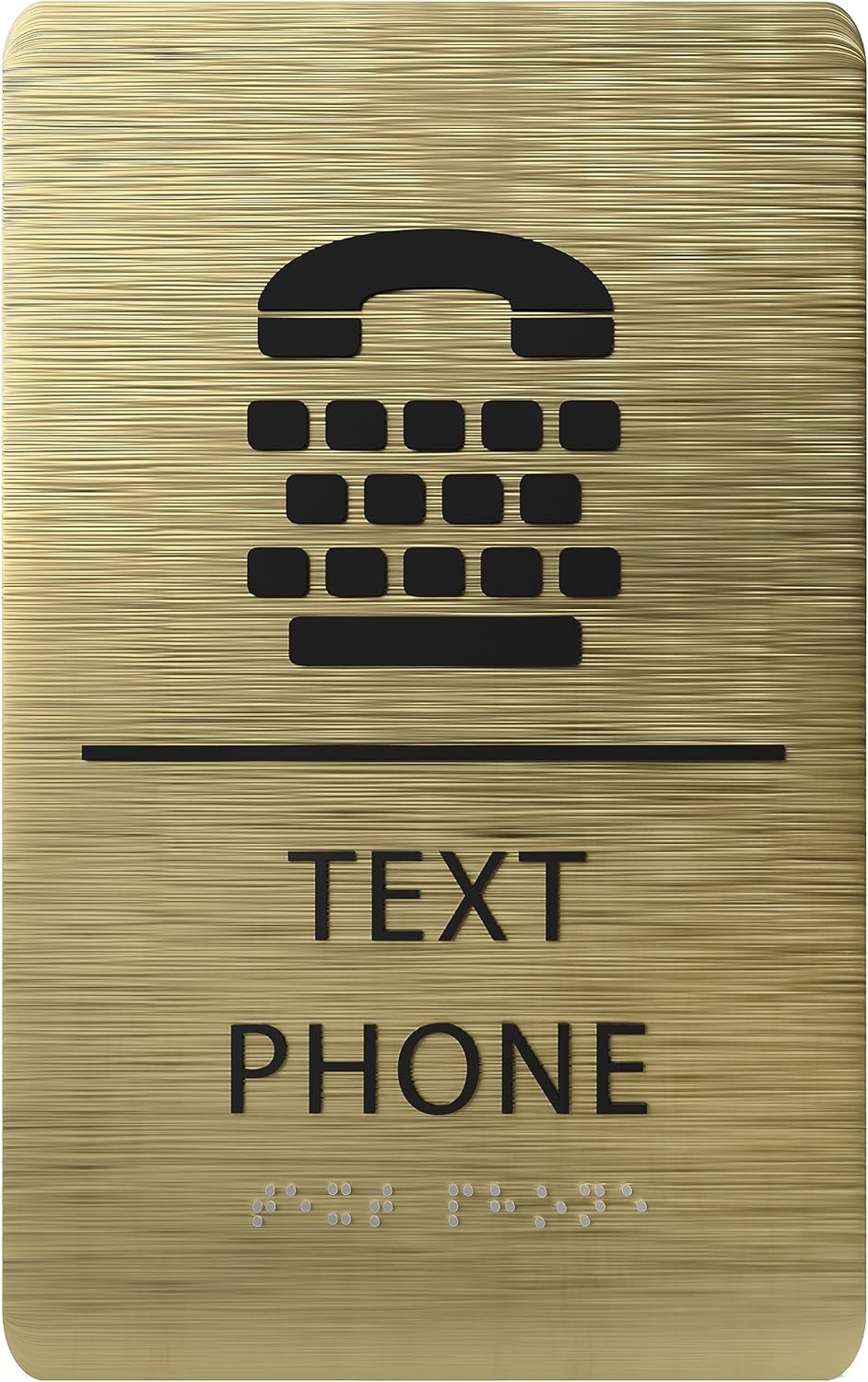 ADA CENTRAL SIGNS - 6" X9" Text Phone Sign - ADA Compliant Tactile ...